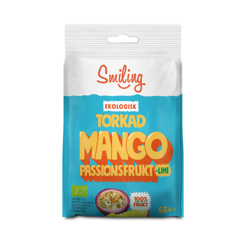 Torkad Mango/ Passionsfrukt-Lime 65 g | Köp Smiling Nötter & Torkad Frukt